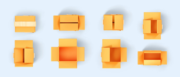 Closed Carton Box Top View Vector Images (over 340)