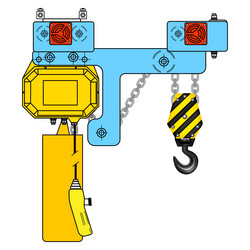 Chain hoist schematic drawing outline Royalty Free Vector