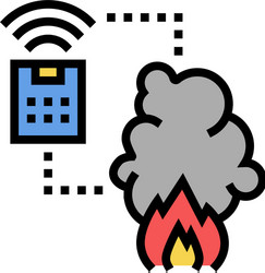 Fire alarm system of smart home color icon Vector Image