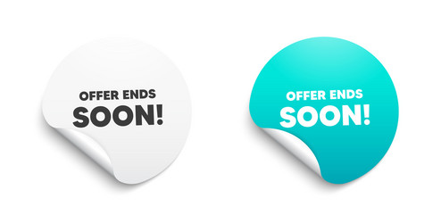 Offer ends soon special price sign round Vector Image