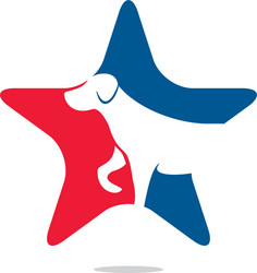 Star dog icon logo design Royalty Free Vector Image