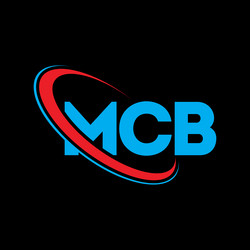 Mcb triangle letter logo design Royalty Free Vector Image