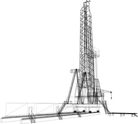Oil rig silhouettes Royalty Free Vector Image - VectorStock