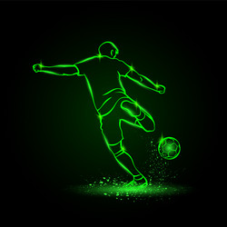 Soccer striker back view outline of player Vector Image