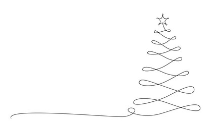 Christmas tree - hand drawing one single Vector Image