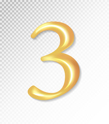 Cute three number 3 childish numeral for card Vector Image