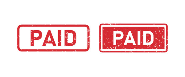 Grunge red paid word rubber stamp sign Royalty Free Vector