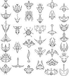 Cartoon drawing of top view fish food Royalty Free Vector
