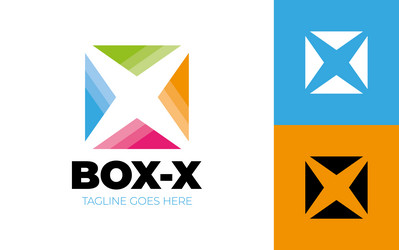 Letter x logo square shape symbol digital Vector Image