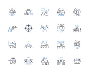 Meeting outline icons collection conclave Vector Image