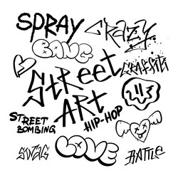 Street graffiti lettering with tags Royalty Free Vector