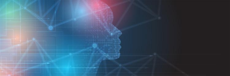 Artificial intelligence technology web background Vector Image