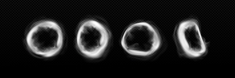 Realistic set of smoke rings Royalty Free Vector Image