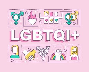 Lgbtq inclusive care word concepts pink banner Vector Image