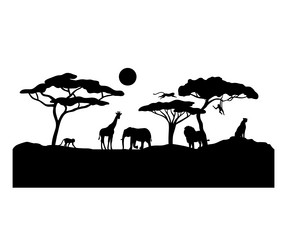 African animal silhouettes Royalty Free Vector Image