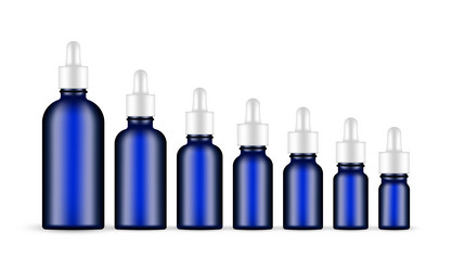 Set of dropper bottles mockup various sizes Vector Image