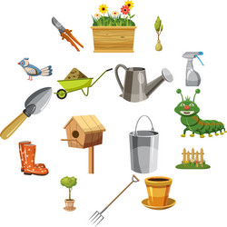 Set garden Royalty Free Vector Image - VectorStock