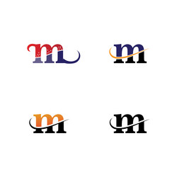 Letter m icons such logos Royalty Free Vector Image