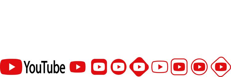 Youtube logo icon set is a video sharing Vector Image