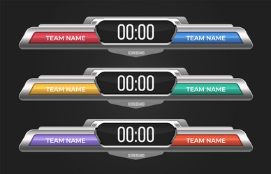 Set of scoreboard broadcast live competition Vector Image