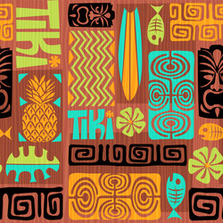 Seamless exotic tiki pattern Royalty Free Vector Image