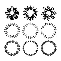 Collection of floral nordic decorative frames Vector Image
