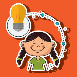 Girl cartoon idea icon Royalty Free Vector Image