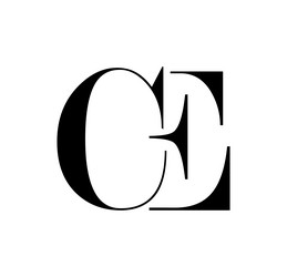 Monogram logo initial letters ce Royalty Free Vector Image