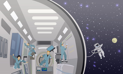 Space mission control center rocket launch Vector Image