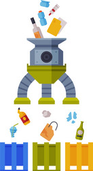 Waste sorting different types garbage paper Vector Image