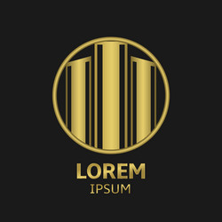 Urban property logo with metal silver gold color Vector Image