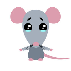 Cute rat cartoon hug character white Royalty Free Vector