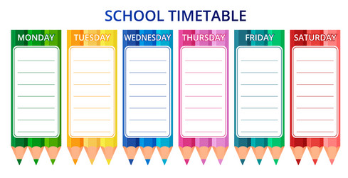 School timetable with multiplication table Vector Image