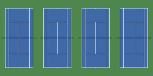 Tennis court background with exact proportions Vector Image