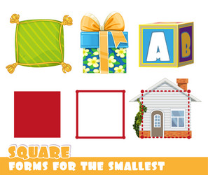 Square shape educational task for kids Royalty Free Vector
