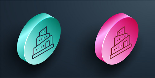 Isometric babel tower bible story icon isolated Vector Image
