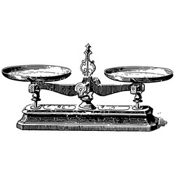 Engraved of a weighing scale Royalty Free Vector Image