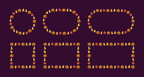 Cute halloween frame template oval Royalty Free Vector Image