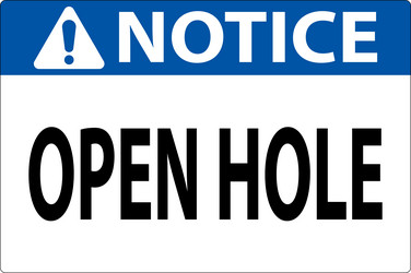 Warning sign open holes Royalty Free Vector Image