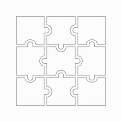 Jigsaw puzzle nine pieces Royalty Free Vector Image