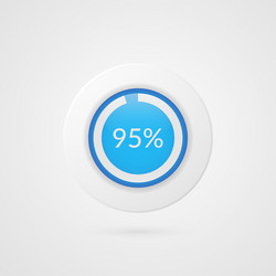 95 Percent Pie Chart Isolated On Transparent Vector Image