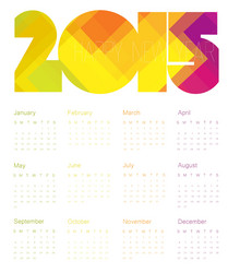 Calendar 2015 square colorful Royalty Free Vector Image