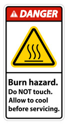 Burn hazard safetydo not touch label sign Vector Image