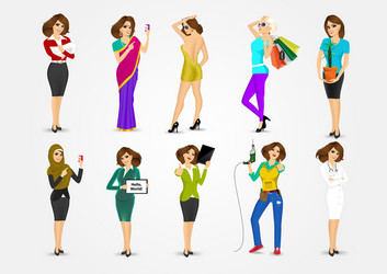 Set of 10 professions Royalty Free Vector Image