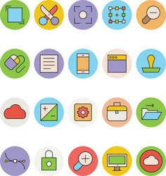 Design and development colored icons 4 Royalty Free Vector