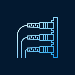 Fiber optic optical cable logo connect Royalty Free Vector