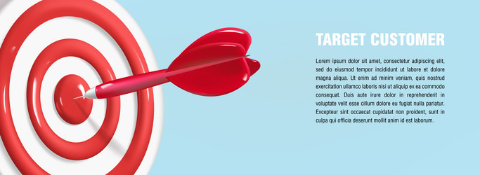 Realistic business banner with 3d target Vector Image