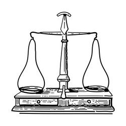 Vintage scales engraving style Royalty Free Vector Image