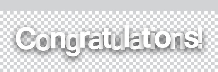 Congratulations text with confetti transparent Vector Image