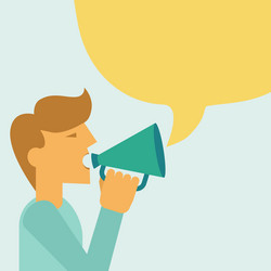 Retro man with loudspeaker Royalty Free Vector Image